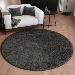 Wecon Home Teppich &raquo;Wogh&laquo; rund 25 mm H&ouml;he Kurzflor, maschinell gewebt, robust, Wohn- & Schlafzimmer, einfarbig Polyester &Oslash; 120cm 1 Stk., 25mm, &Oslash; 120cm
