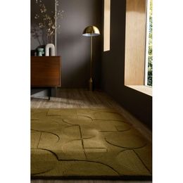 FLAIR RUGS Teppich &raquo;GIGI&laquo; rechteckig 8 mm H&ouml;he aus 100% Wolle, geometrisches Design, fu&szlig;bodenheizungsgeeignet gr&uuml;n Wolle B : 200cm 1 Stk., 8mm, L: 