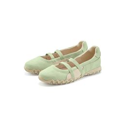 Lascana Damen Lascana Ballerina &raquo;Freizeitschuh, Slipper, Halbschuh, Slip-On-Sneaker, Ballerina&laquo; aus Leder gr&uuml;n 42