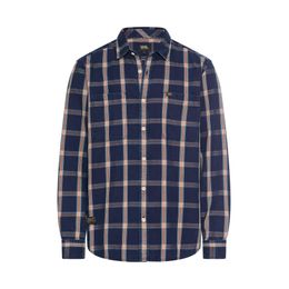 Camel Active Button Up Shirt male size 4XL Dark blue / Grey / Orange