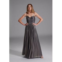 HEY KYLA Plisseekleid in Schwarz/ Silber - 64% | Gr&ouml;&szlig;e 46 | Damen-kleider