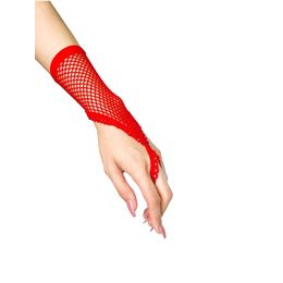 Dirndline Fingerless Gloves 'Netz-Armstulpen kurz' female size XS/XL Red
