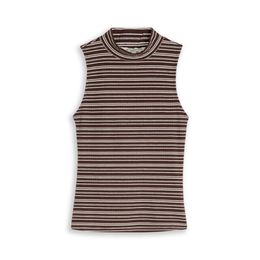 Tom Tailor Denim Top Damen Gr&ouml;&szlig;e S schoko / wei&szlig;