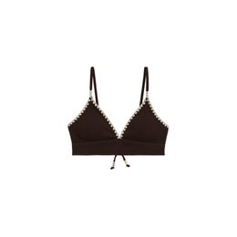 WE Fashion Bikini Top female size 80 Dark brown / White