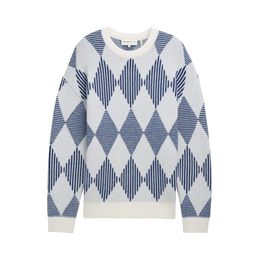Tom Tailor Denim Pullover Herren Gr&ouml;&szlig;e L blau / hellblau / wei&szlig;