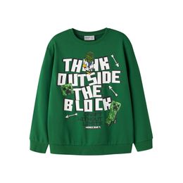 name it Sweatshirt 'Minecraft' Jungen Gr&ouml;&szlig;e 134/140 gelb / gr&uuml;n / schwarz / wei&szlig;