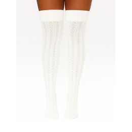 Lycille Overknee Str&uuml;mpfe Damen Gr&ouml;&szlig;e 37/41 wei&szlig;