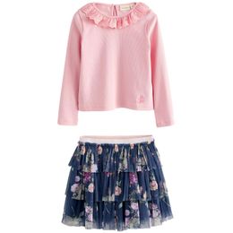 Laura Ashley Set M&auml;dchen Gr&ouml;&szlig;e 128 navy / pastellgr&uuml;n / lila / rosa