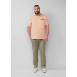 s.Oliver Men Big Sizes Shirt male size 5XL Apricot / Black