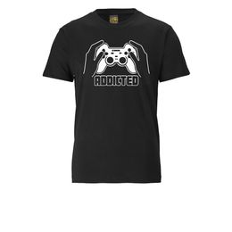logoshirt T-Shirt 'Addicted' Damen Gr&ouml;&szlig;e M schwarz
