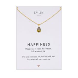 Luuk Lifestyle Kette 'LUUK LIFESTYLE Halskette "Kristall Hellgr&uuml;n"' Damen Gr&ouml;&szlig;e 45 / 50 cm gold