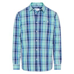 DELMAO Button Up Shirt male size M Blue / Dark blue / Light green / Off white