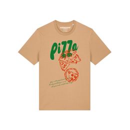 Watapparel T-Shirt 'Pizza' Herren Gr&ouml;&szlig;e L beige / gr&uuml;n / orange