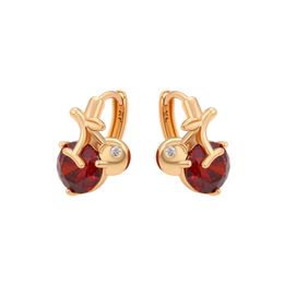 Gaya Ohrringe Damen Gr&ouml;&szlig;e One Size rosegold / rubinrot