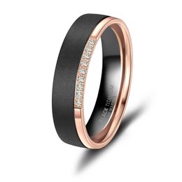 MARRYA Ring 'MARRYA Ehering BT-06 aus Black Titanium' female size 62 Black