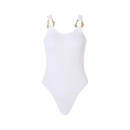 Moda Minx Badeanzug 'Scrunch' Damen Gr&ouml;&szlig;e XS wei&szlig;