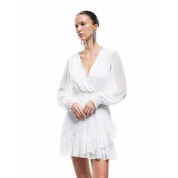 KOTON Kleid Damen Gr&ouml;&szlig;e 40 silber / wei&szlig; Sommerkleid
