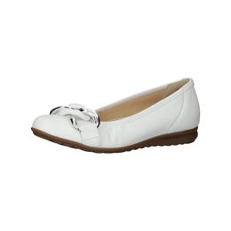 Gabor Ballerina Damen Gr&ouml;&szlig;e 38.5 silber / wei&szlig; Sommerschuhe