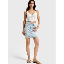 It's Basic Rock 'RIPPED MINI DENIM SKIRT' Damen Gr&ouml;&szlig;e 40 pastellblau