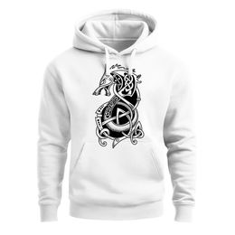 Neverless Sweatshirt 'Fenrir Odin' Herren Gr&ouml;&szlig;e XS wei&szlig;