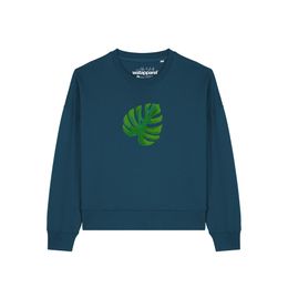 Watapparel Sweatshirt 'Monstera 2.0 ' Damen Gr&ouml;&szlig;e M gr&uuml;n / petrol
