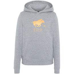 POLO SYLT Sweatshirt M&auml;dchen Gr&ouml;&szlig;e 134/140 graumeliert / hellorange