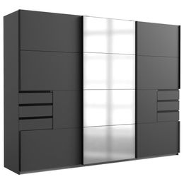 P & B Schiebet&uuml;renschrank Wimex Saigon, Anthrazit, Klar, Holzwerkstoff, Glas, 6 F&auml;cher, 6 Schublade(n) Schubladen, 270x210x64 cm, BQ - B&uuml;ndnis f&uuml;r Qualit&auml;t, Made in Germany, DIN EN ISO 9001, Schrankfront mit Spiegel, Schlafzimmer, Kleiderschr&auml;nke, Schwebet&uuml;renschr&auml;nke