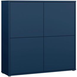 CARRYHOME Highboard, Dunkelblau, Kunststoff, Holzwerkstoff, 4 F&auml;cher, 124.5x121.5x34.9 cm, Beim&ouml;bel erh&auml;ltlich, stehend, Wohnzimmer, Kommoden & Sideboards, Highboards