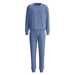 Calida Pyjama lang 'Relax Choice' Herren Gr&ouml;&szlig;e XL blaumeliert