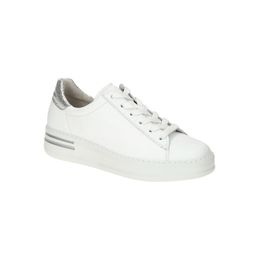 Gabor Schn&uuml;rschuh 'Gabor Comfort Florenz Sneakers wei&szlig; silber metallic 86.395.51' Damen Gr&ouml;&szlig;e 39 wei&szlig; Sommerschuhe