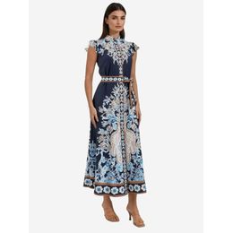 Hiccup Kleid Damen Gr&ouml;&szlig;e 40 beige / marine / hellblau / hellbraun Sommerkleid