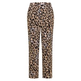 Cecil Slim Leg Hose im Loose Fit mit Leo-Muster Damen Gr&ouml;&szlig;e 46 braun