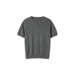Lilysilk Pullover 'Kaschmir Top mit kurzen &Auml;rmeln' Damen Gr&ouml;&szlig;e XL grau
