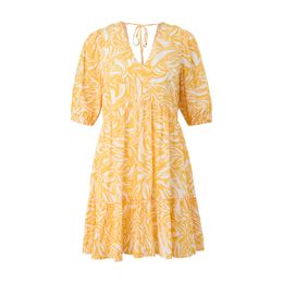comma, Comma Casual Identity Kleid Damen Gr&ouml;&szlig;e 42 gelb / wei&szlig;