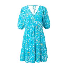 comma, Comma Casual Identity Sommerkleid Damen Gr&ouml;&szlig;e 36 blau / gelb / wei&szlig;