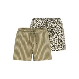 Vivance By Lascana Pyjamashorts Damen Gr&ouml;&szlig;e XL oliv / schwarz / wei&szlig; Sommerkleid