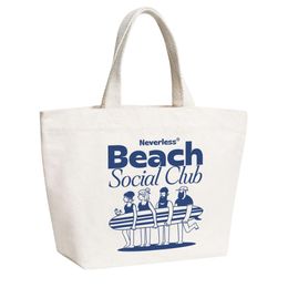 Neverless Strandtasche 'Beach Social Club' Damen Gr&ouml;&szlig;e One Size beige