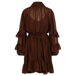 Apart Chiffonkleid Damen Gr&ouml;&szlig;e 46 braun Sommerkleid