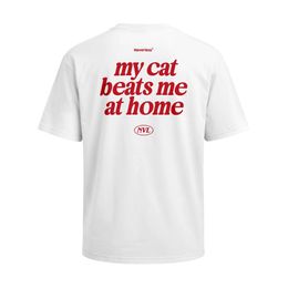 Neverless Shirt 'My cat' Herren Gr&ouml;&szlig;e L wei&szlig;
