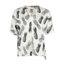 ROADSIGN australia Shirt 'T-Shirt Soft Contrast mit Allover-Print, aus flie&szlig;ender Viskose, leichtes Tragegef&uuml;hl' female size XXL White