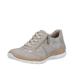 Rieker Schn&uuml;rschuh Damen Gr&ouml;&szlig;e 42 beige / silber Sommerschuhe