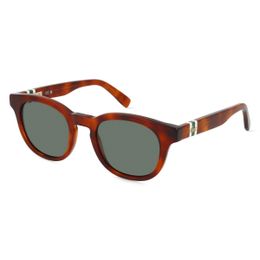 Lacoste L6006S | Unisex-Sonnenbrille | Fassung: Vollrand, Panto, Kunststoff, Braun Havanna | Glasfarbe: Grau