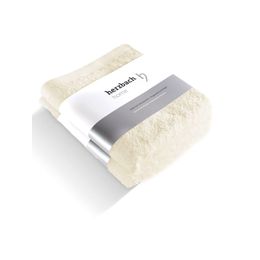 Herzbach Home Handt&uuml;cher Pura im 2er Set, feingemusterte Bord&uuml;re, Fl&auml;chengewicht 550 gsm Herren Gr&ouml;&szlig;e 50x100 cm creme