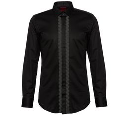 Hugo Button Up Shirt 'Kenno' male size L Dark grey / Black