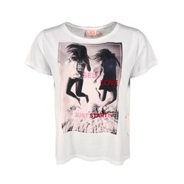 LIKS. Munich Shirt 'Damen TShirt mit Print Mesch Application aus Organic Cotton - PaulinaC' female size XS Off white