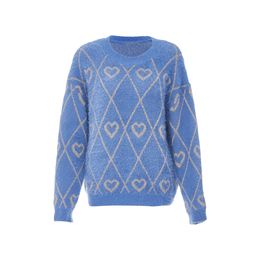 Ebeeza Pullover Damen Gr&ouml;&szlig;e M beige / blue denim