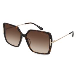 Tom Ford FT1039 JOANNA | Unisex-Sonnenbrille | Fassung: Vollrand, Butterfly, Acetat, Havanna Dunkel | Glasfarbe: Braun