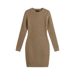 Kleidermafia Strickkleid 'Fitted Midi Knit Dress - Brown' Damen Gr&ouml;&szlig;e XS braun
