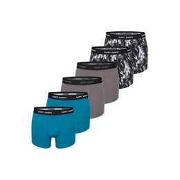 Happy Shorts Retro Pants ' Jersey ' Herren Gr&ouml;&szlig;e L grau / petrol / schwarz