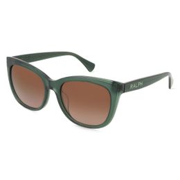 Ralph Lauren Ralph RA5324U | Damen-Sonnenbrille | Fassung: Vollrand, Quadratisch, Acetat, Gr&uuml;n Transparent | Glasfarbe: Braun Verlaufend